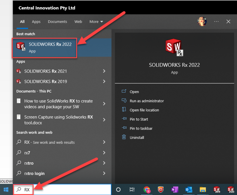 SOLIDWORKS RX – Problem Capture - Central Innovation